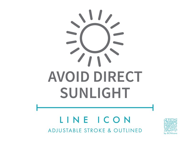Avoid Direct Sunlight Line Icon SVG, SPF UV Protection Product ...