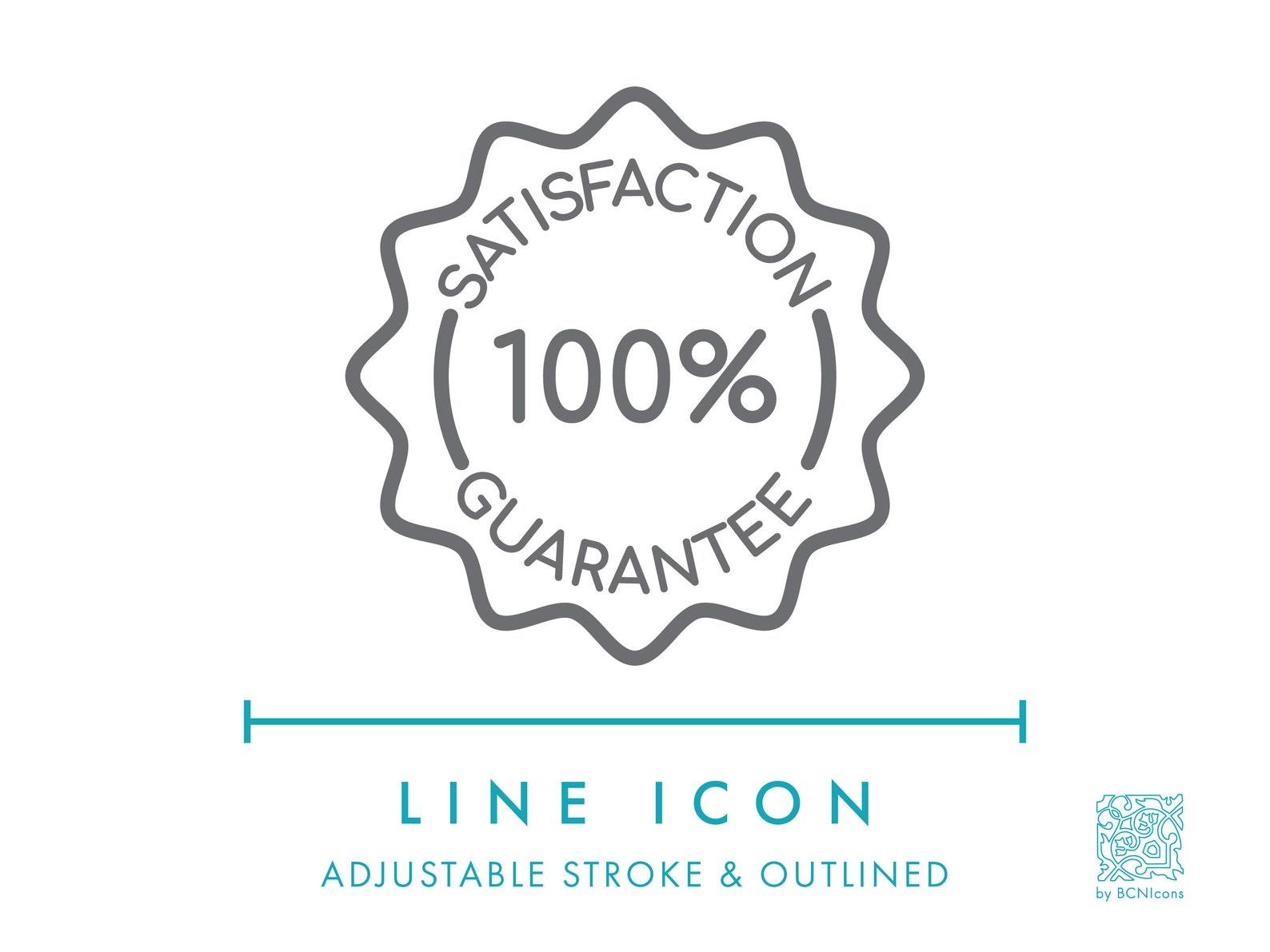 Satisfaction Guarantee Badge Ecommerce Line Icon SVG, Minimalist Shop ...