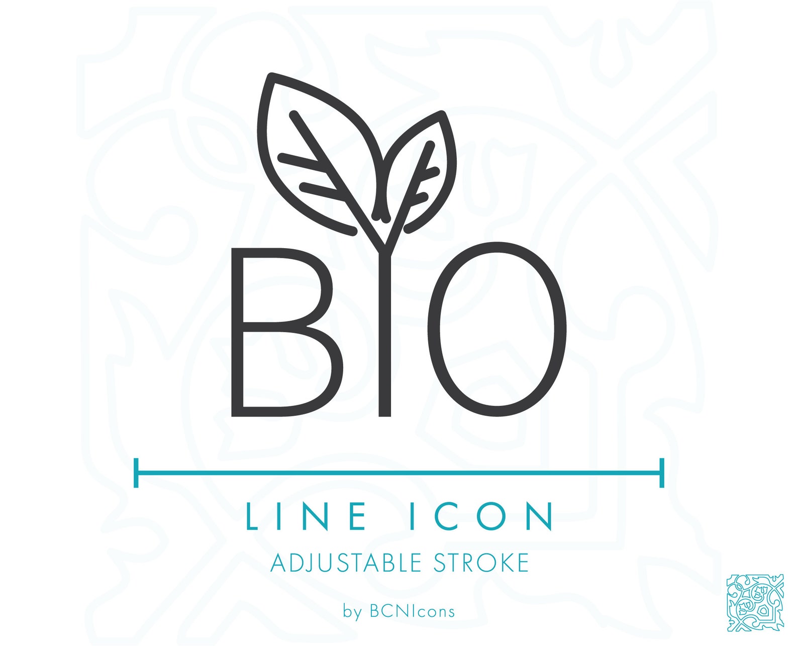 Bio Symbol Line Icon SVG Minimalist Eco Friendly Natural Food | Etsy