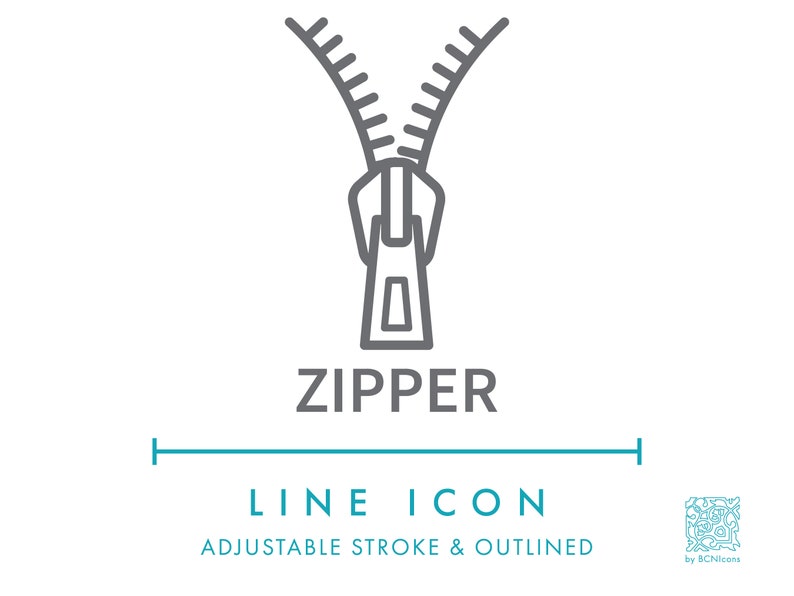 Zipper Closure Sewing Line Icon SVG, Zip Fastening Clothing Textile ...