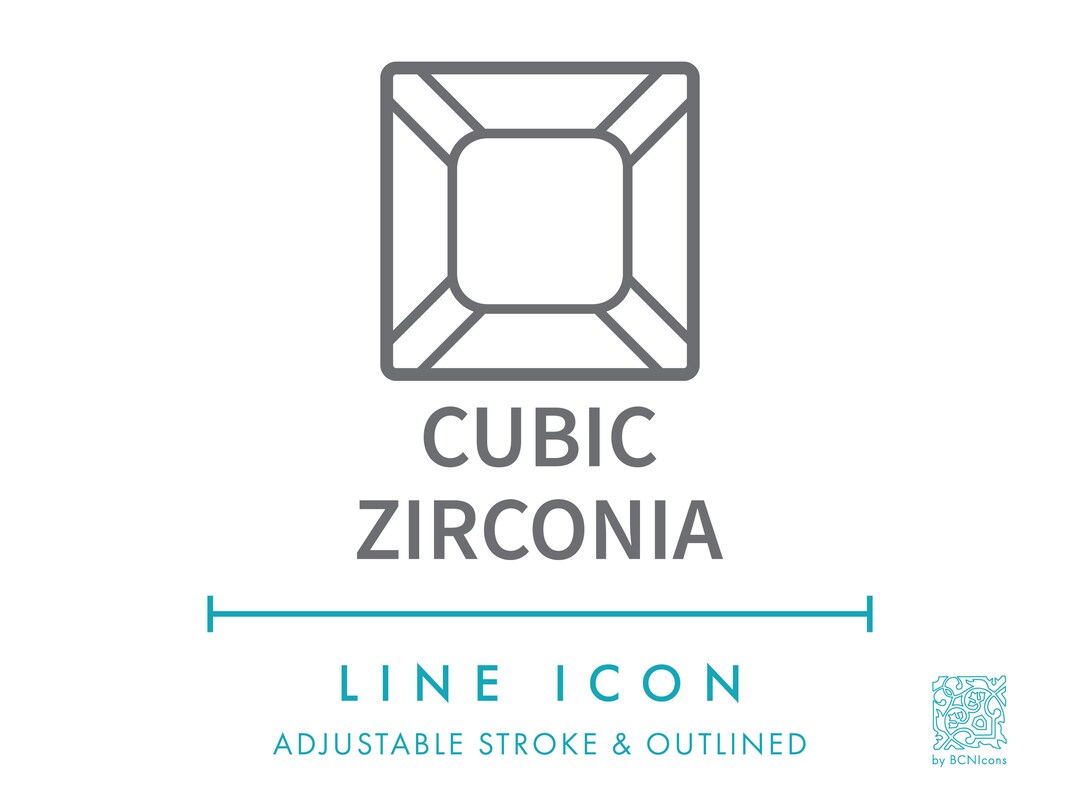 Cubic Zirconia Jewelry Line Icon SVG, Minimalist Gem Earrings Jewellery ...