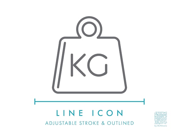 Heavy Weight Kg Symbol Line Icon SVG Minimalist Product - Etsy