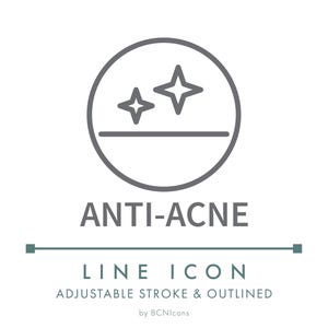 Anti Acne Line Icon SVG, Minimalist Cosmetic Skincare Packaging Symbol ...