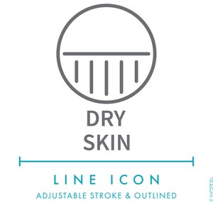 Dry Skin Line Icon SVG, Dehydrated Skin Types Cosmetics Packaging Icon ...