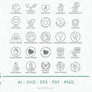 Business Features Symbols Line Icons Pack SVG, Minimalist Small ...