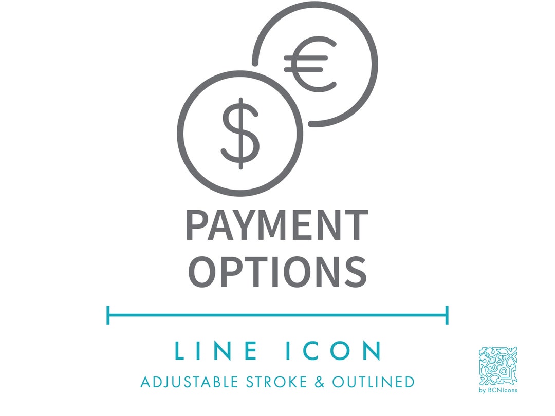 Payment Options Ecommerce Line Icon SVG, Minimalist Currency Symbols ...