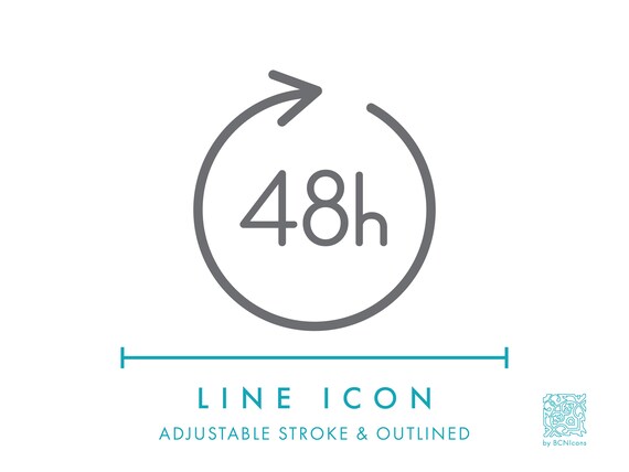 48h Delivery Time Ecommerce Shipping Line Icon SVG Minimalist - Etsy