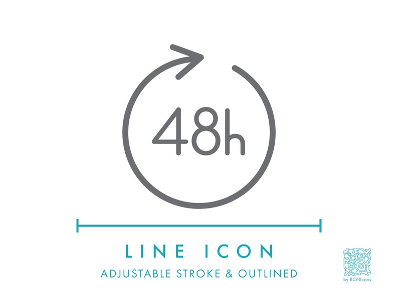 48h Delivery Time Ecommerce Shipping Line Icon SVG, Minimalist Order ...