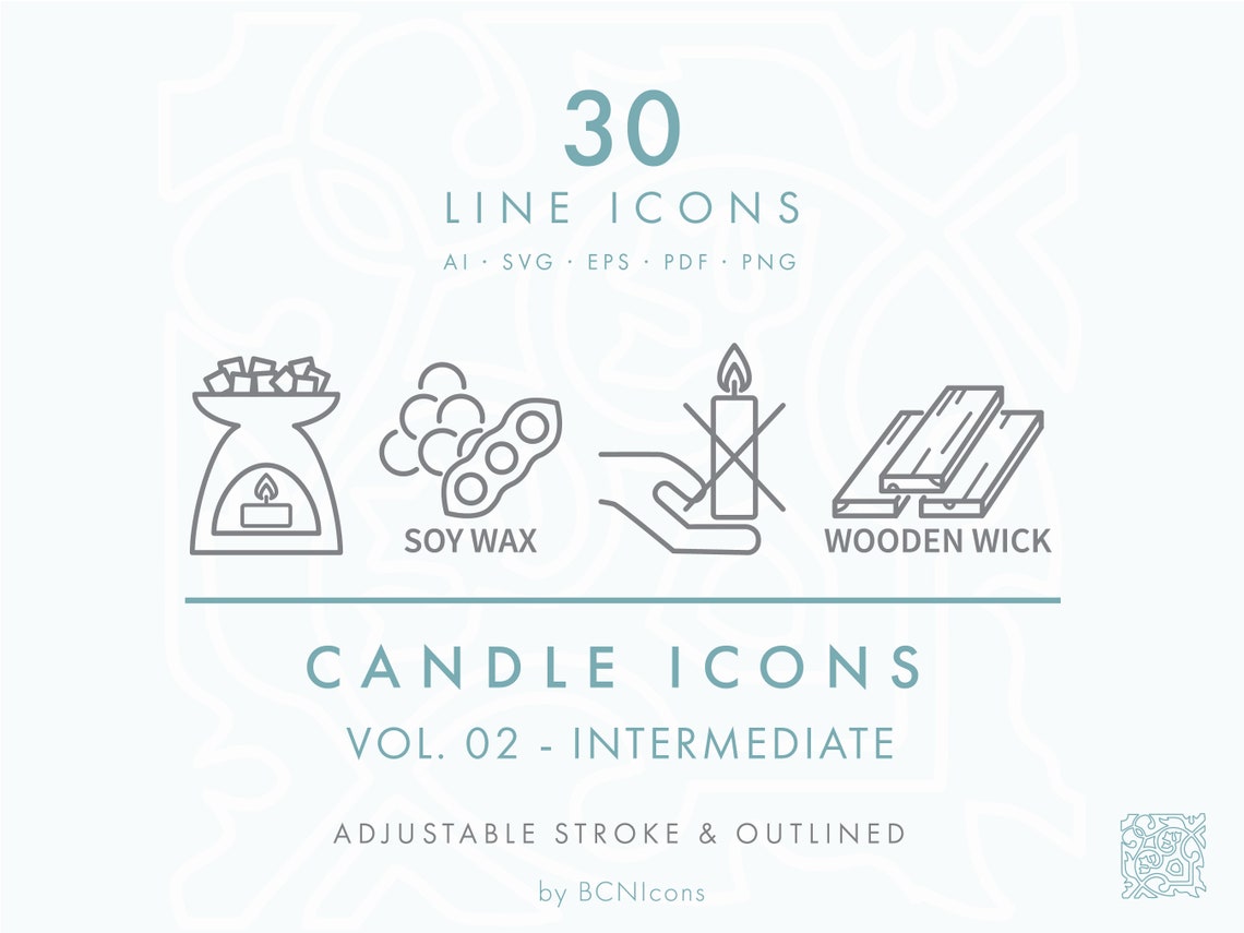 INTERMEDIATE PACK: Candle Making Symbols Line Icon Pack Vol. - Etsy