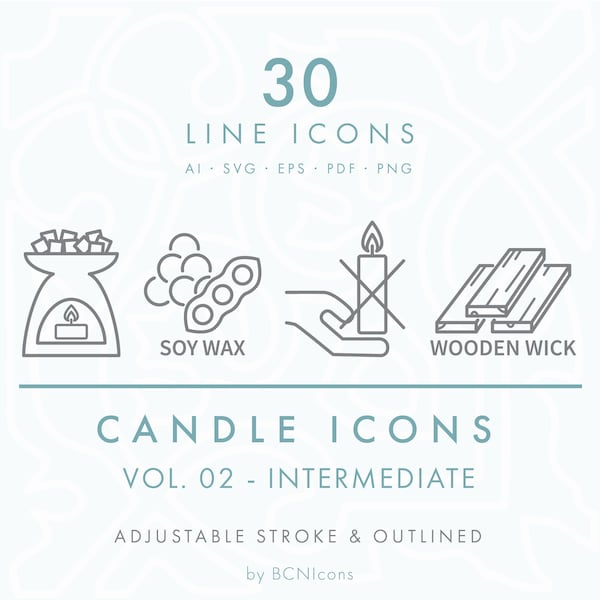 Candle Making Symbols Line Icon Pack - Etsy