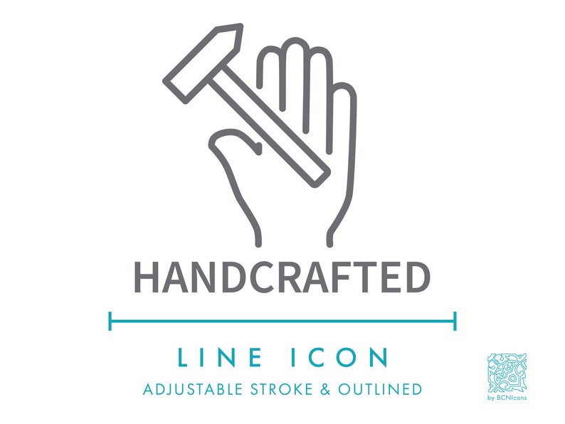 Handcrafted Line Icon SVG, Minimalist Small Business Packaging Icon PNG ...
