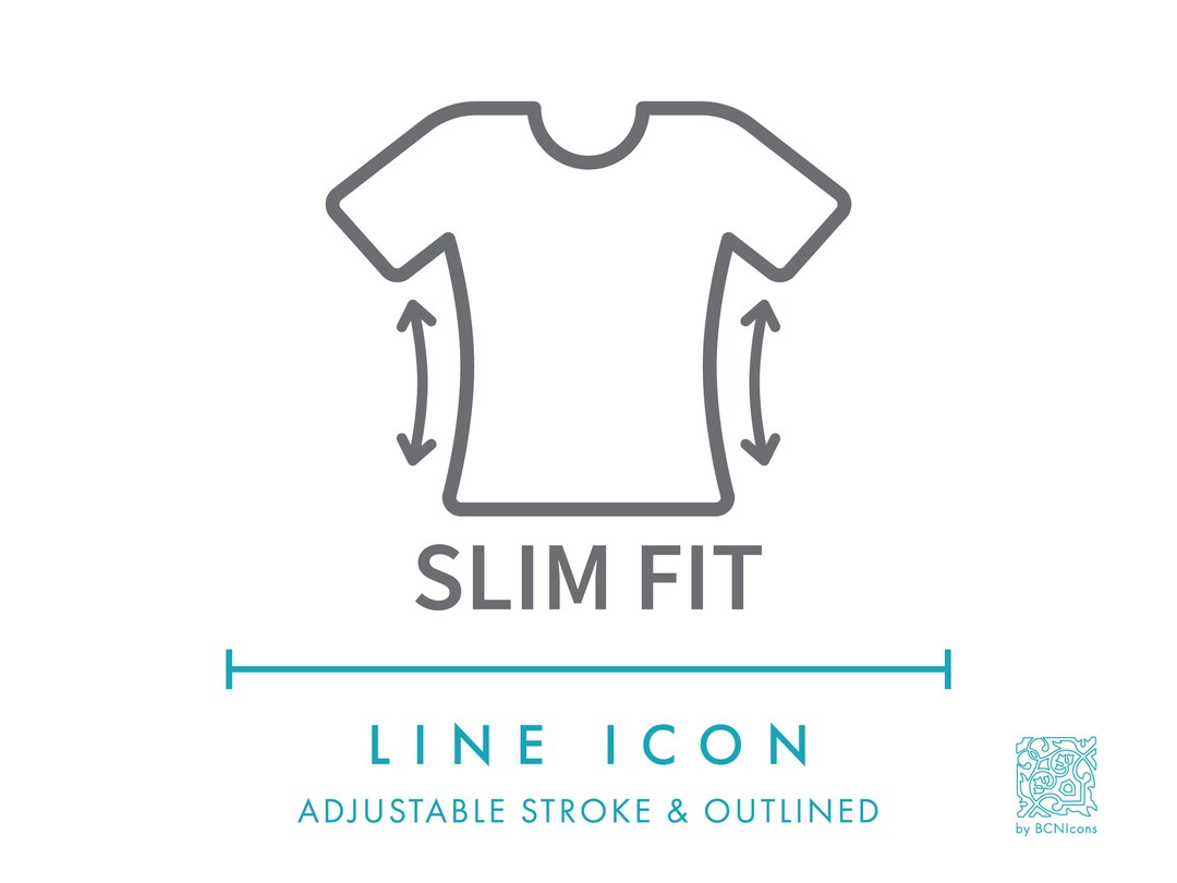 Slim Fit Clothing Line Icon SVG, Minimalist Tailored Cut T-shirt ...
