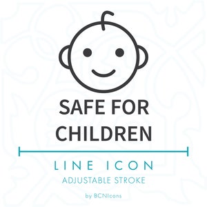 Safe For Children Line Icon SVG Minimalist Safe Product | Etsy