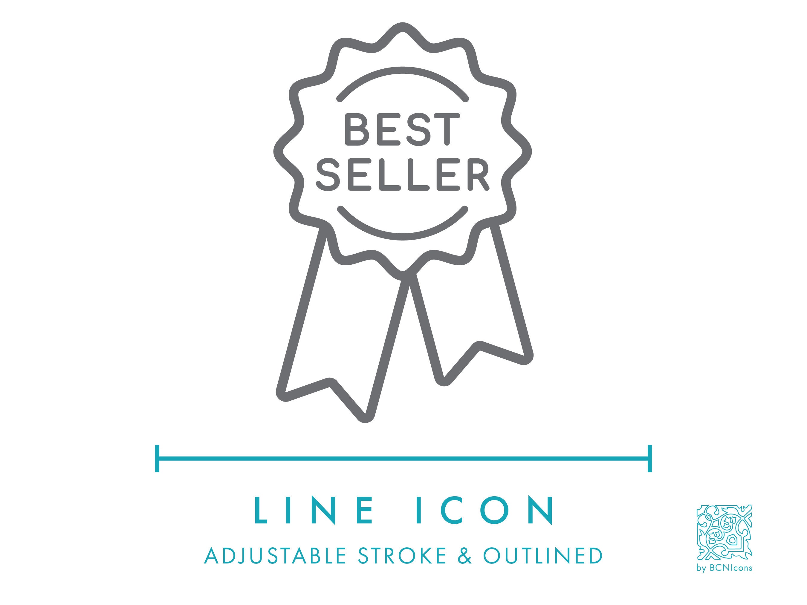Best Seller Badge Ecommerce Line Icon SVG, Minimalist Shop Bestseller ...