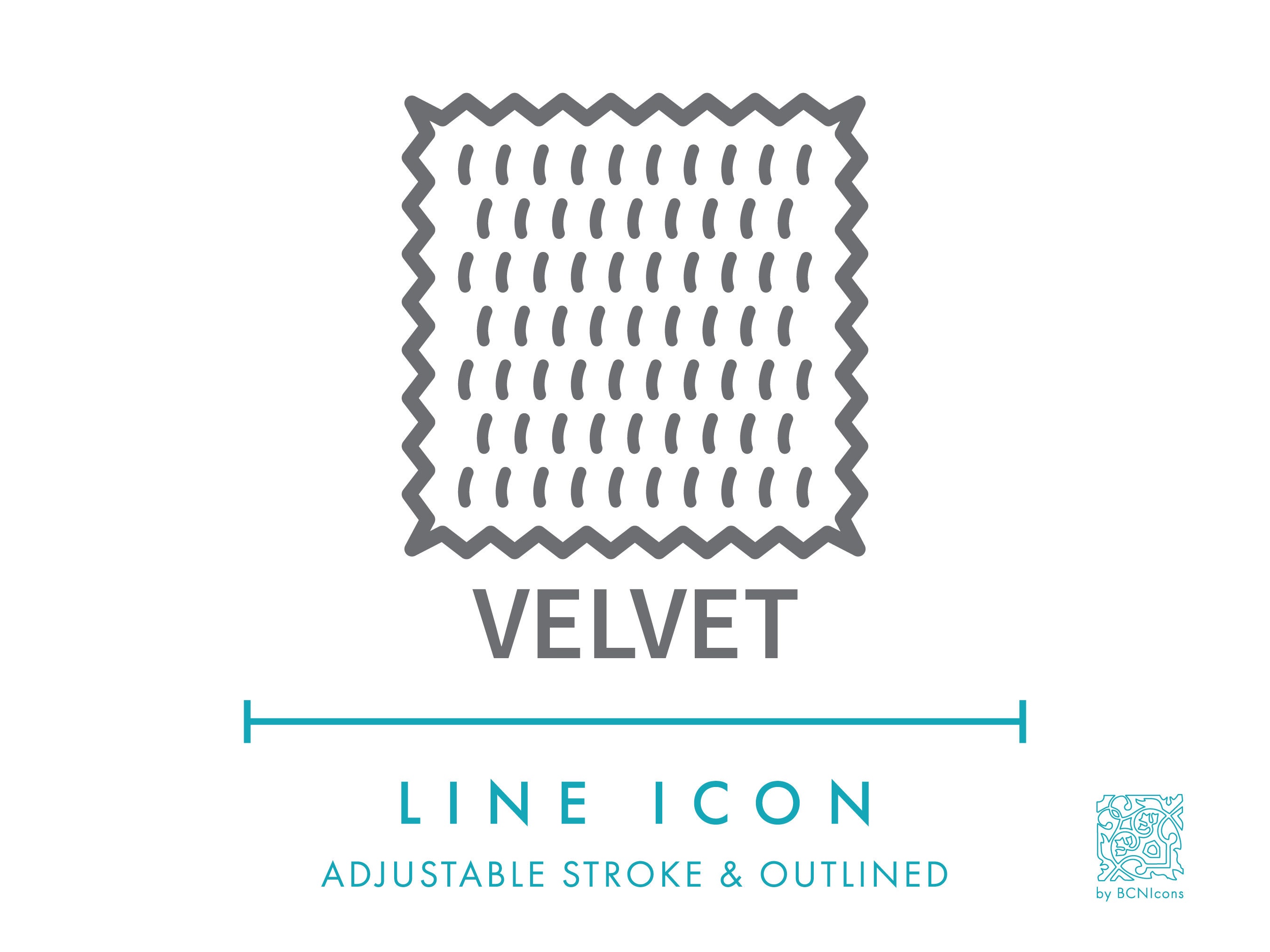 Velvet Fabric Material Line Icon SVG, Velveteen Pile Fiber Textile Icon ...