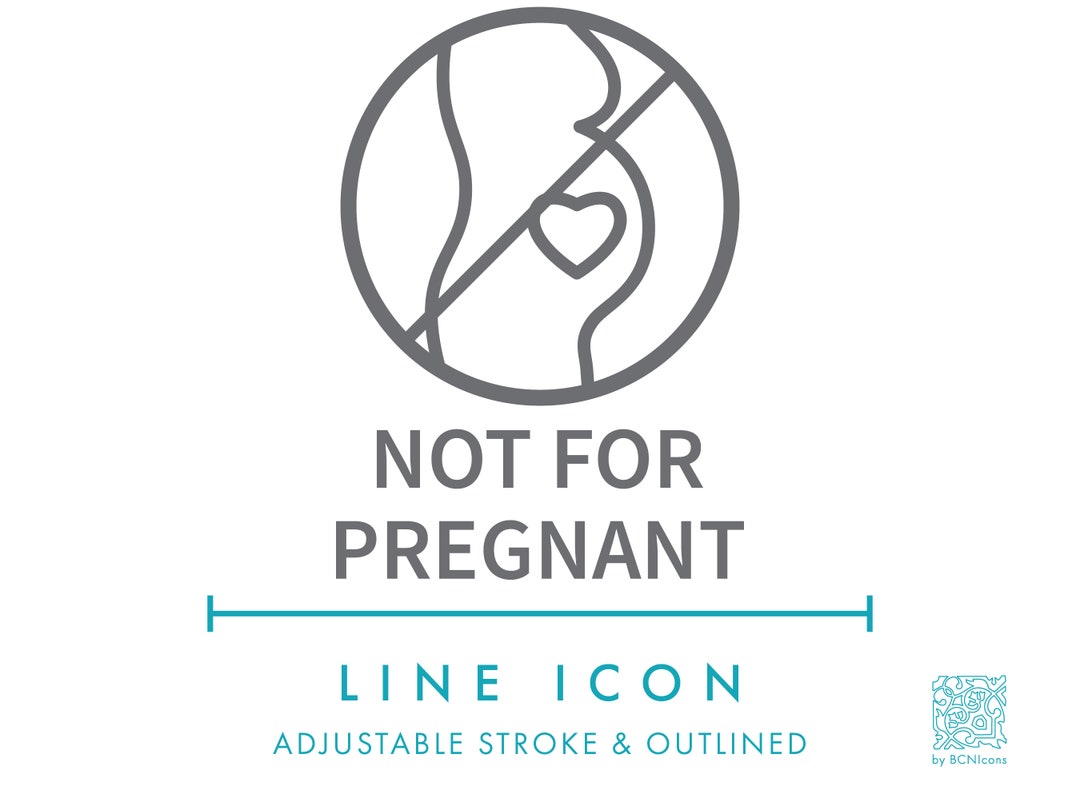 Not for Pregnant Line Icon SVG, Minimalist Cosmetics Safety Packaging ...