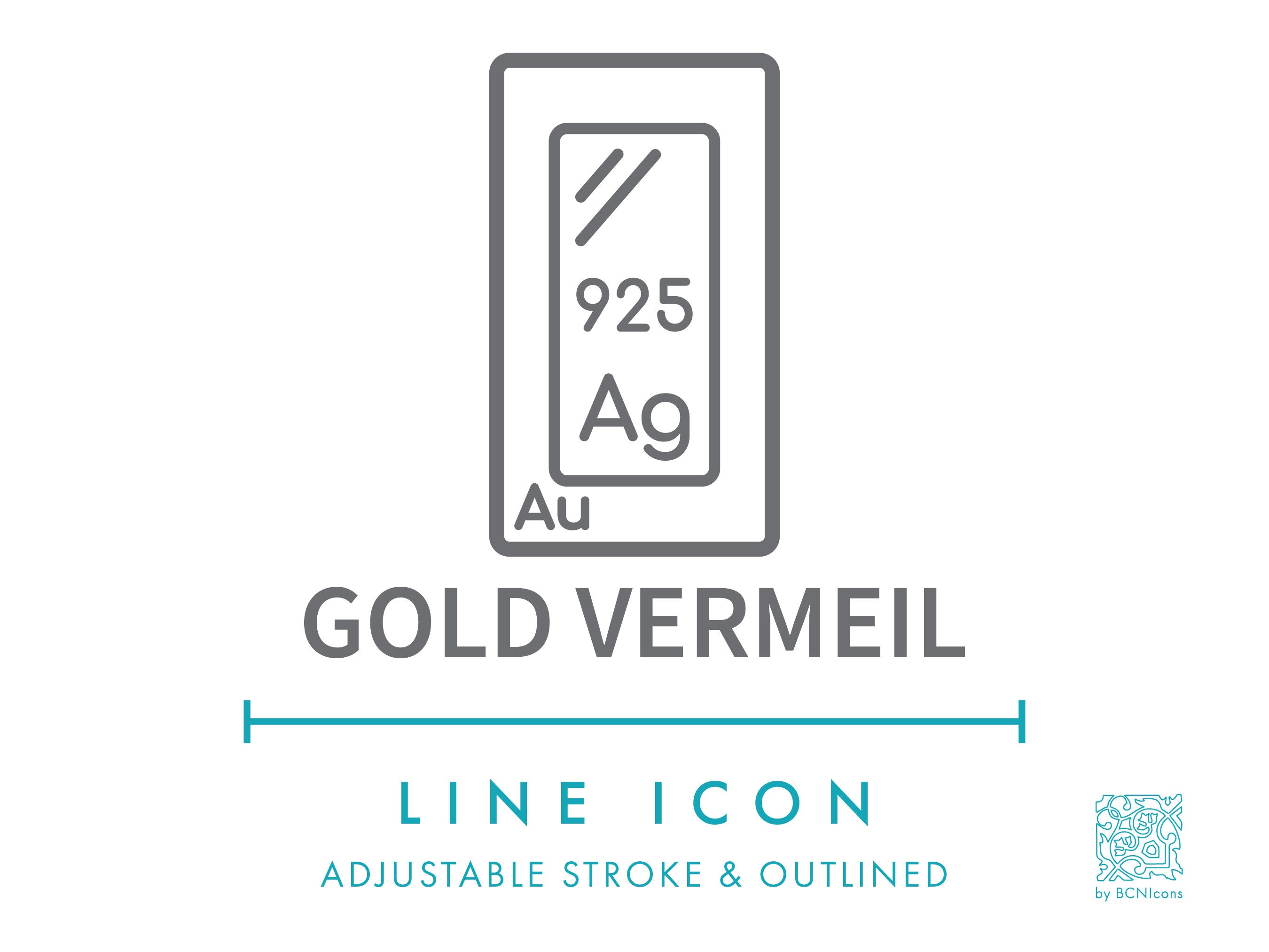 Gold Vermeil Jewelry Line Icon SVG, Minimalist Luxury Earrings ...