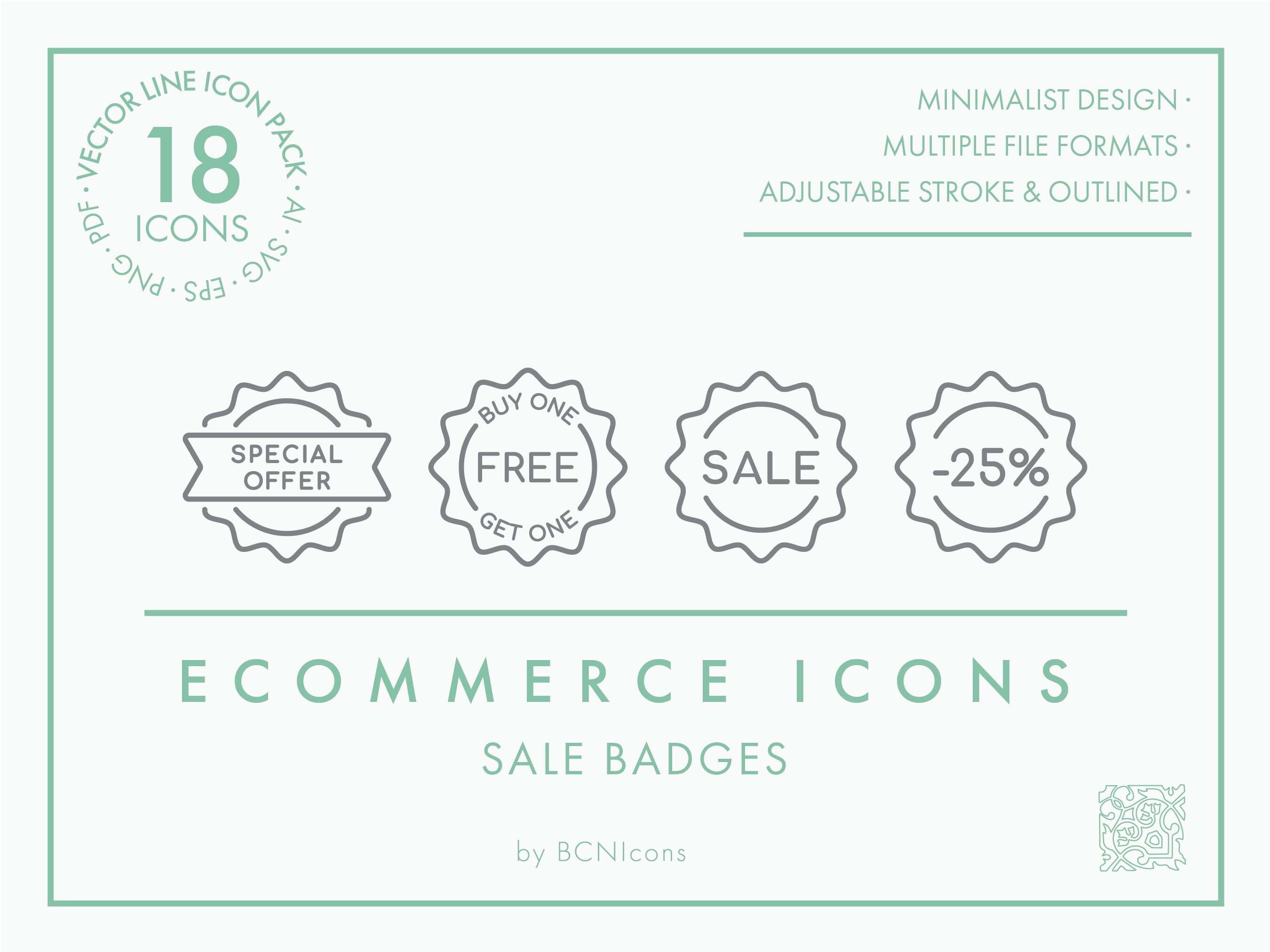 SALE BADGES Ecommerce Symbol Icon Pack SVG Minimalist - Etsy