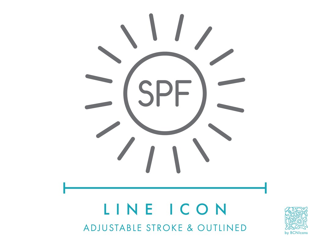 SPF Line Icon SVG, Minimalist Sun Protective Skincare Cosmetics ...