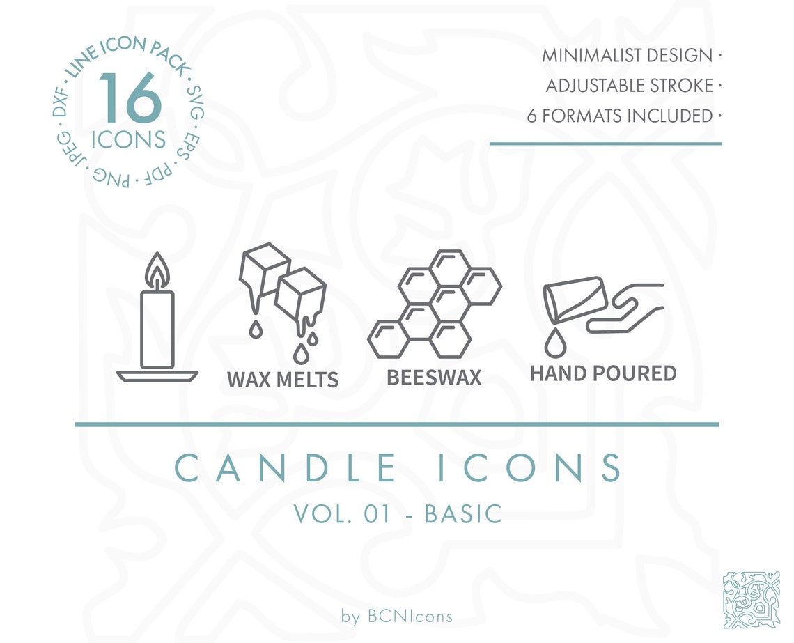 BASIC PACK: Candle Making Symbols Line Icons Pack Vol. 01 SVG | Etsy
