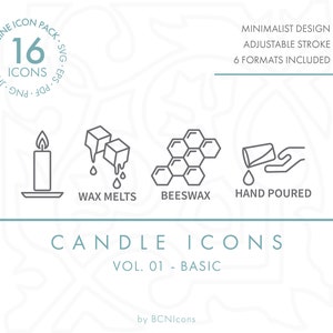 BASIC PACK: Candle Making Symbols Line Icons Pack Vol. 01 SVG | Etsy