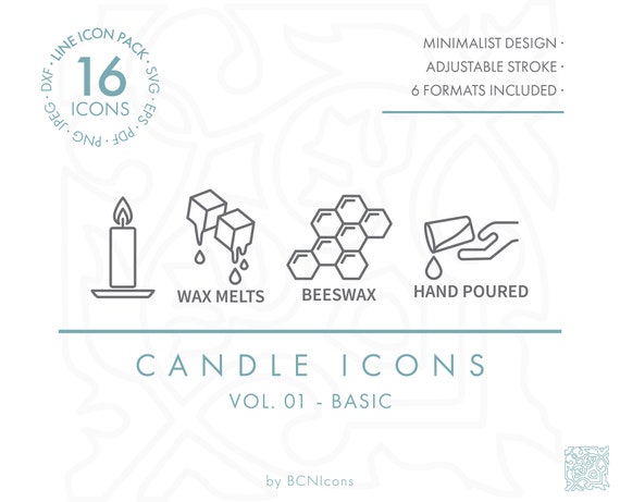 BASIC PACK: Candle Making Symbols Line Icons Pack Vol. 01 SVG | Etsy