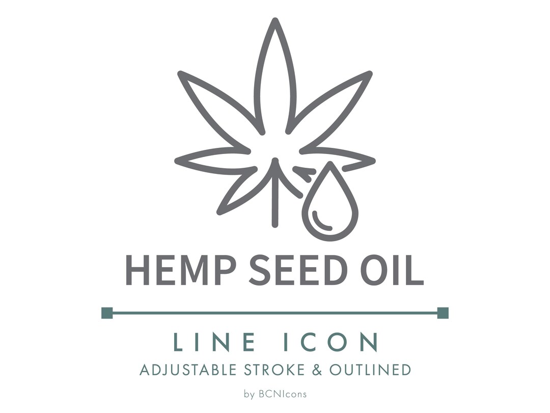 Hemp Seed Oil Line Icon SVG, Hemp Plant Oil Natural Food & Cosmetics ...