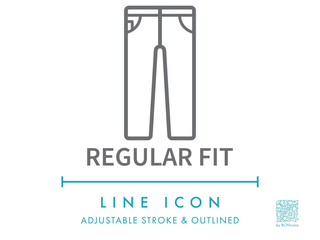 Regular Fit Denim Clothing Line Icon SVG, Straight Fit Pants Apparel ...