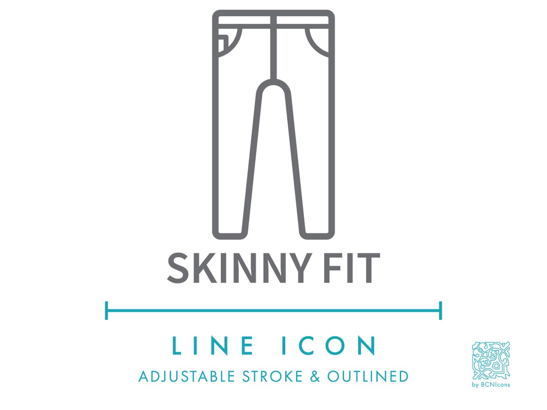 Skinny Fit Denim Clothing Line Icon SVG, Skinny Cut Pants Apparel ...