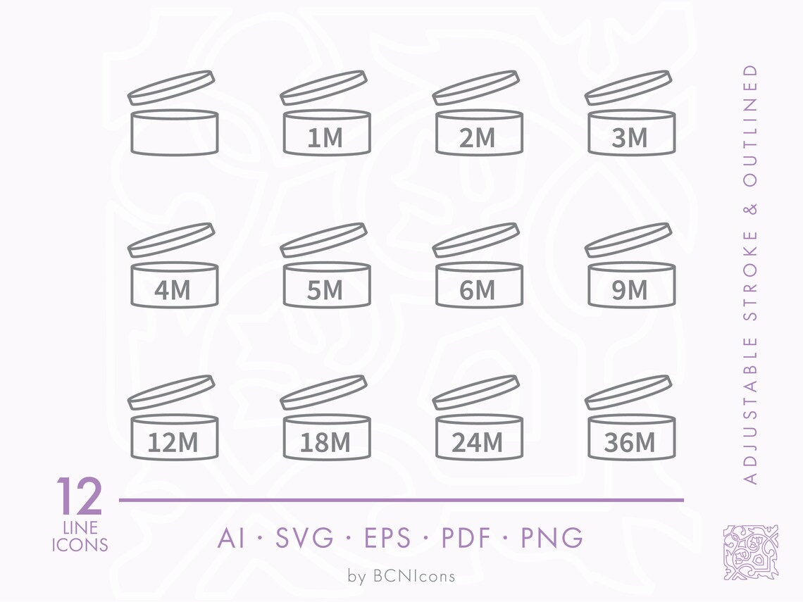 PAO SYMBOL Line Icons Pack Svg Minimalist Packaging Icon - Etsy