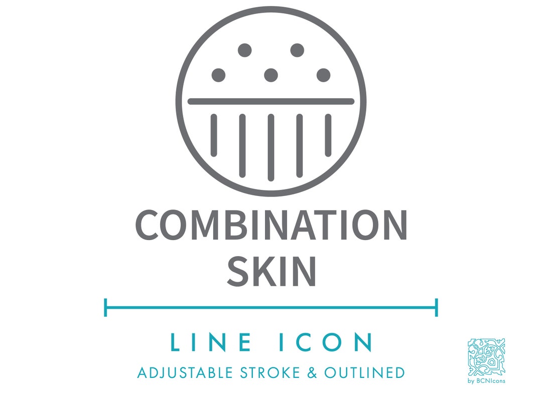 Combination Skin Line Icon SVG, Mixed Skin Types Cosmetics Packaging ...
