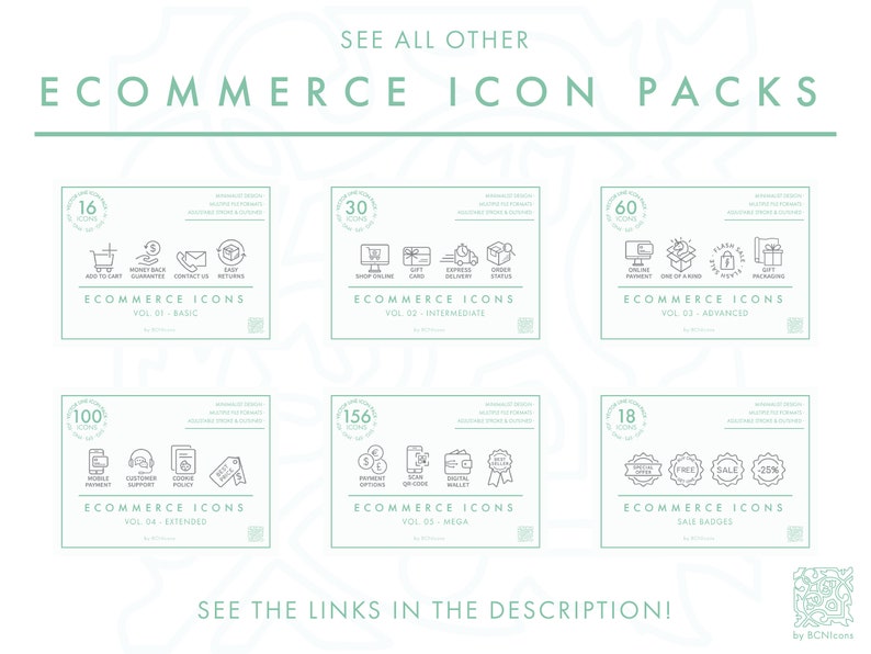 MEGA PACK: Ecommerce Symbols Vol. 05 Icon Pack SVG, Minimalist Online Shop Website Line Icon ...