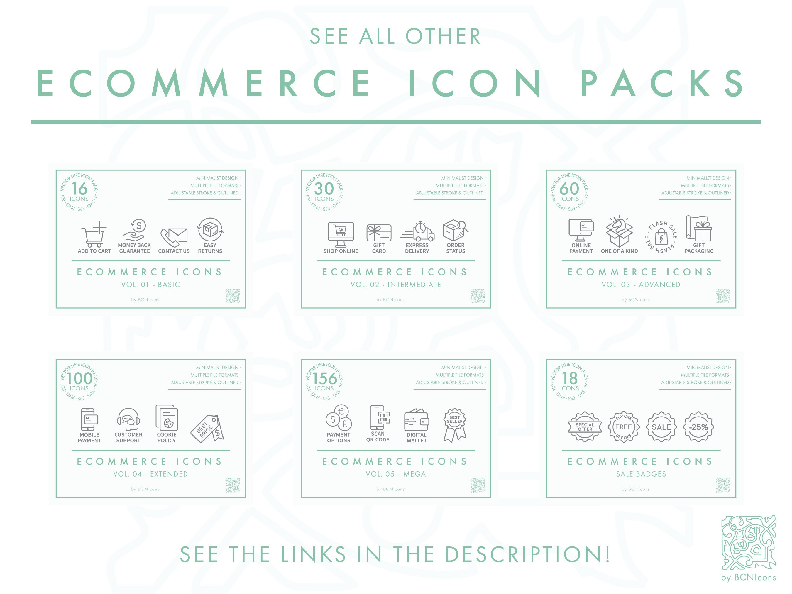 MEGA PACK: Ecommerce Symbols Vol. 05 Icon Pack SVG, Minimalist Online Shop Website Line Icon ...