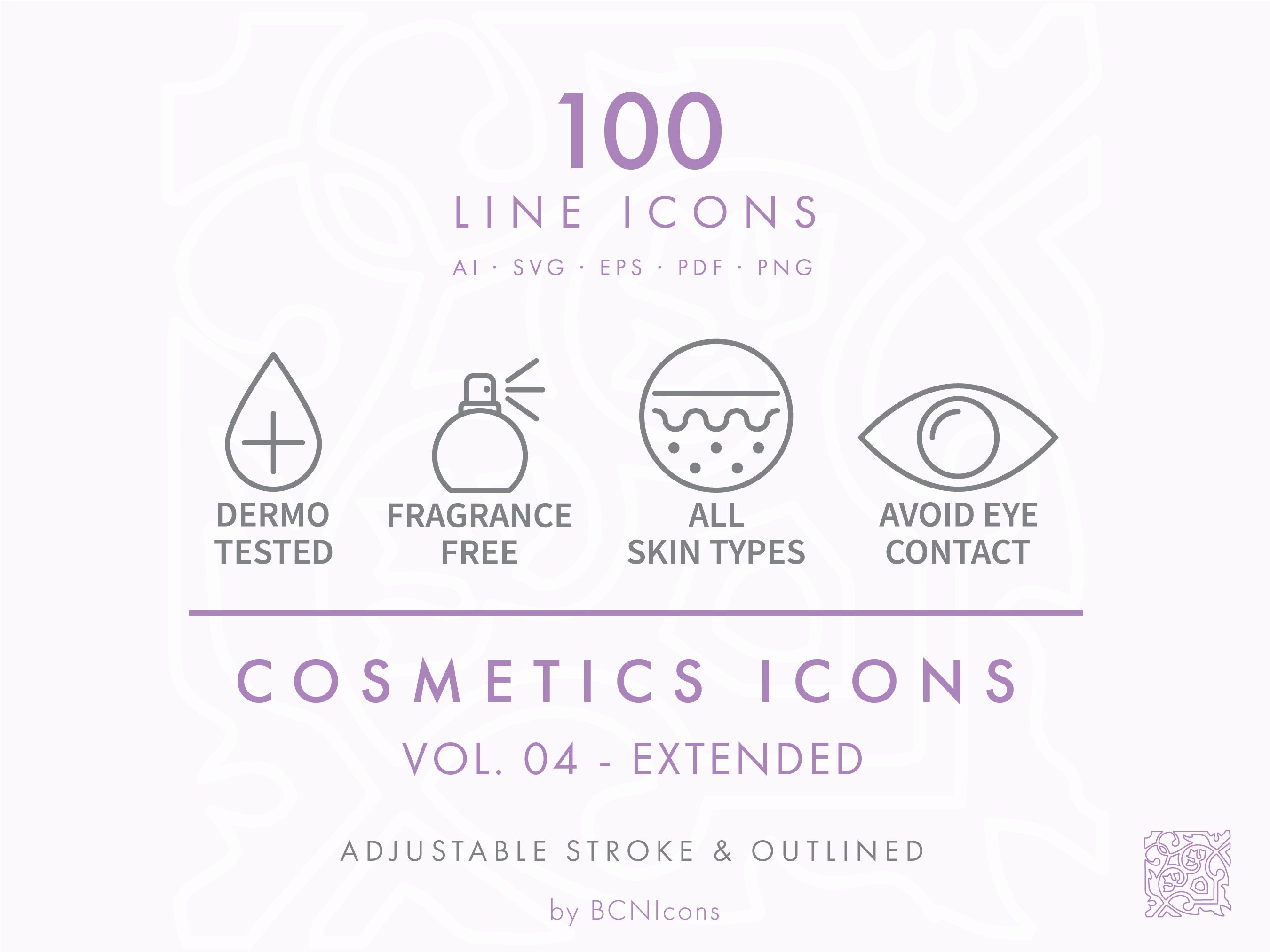EXTENDED PACK: Cosmetics Packaging Symbols Vol. 04 Line Icons SVG ...