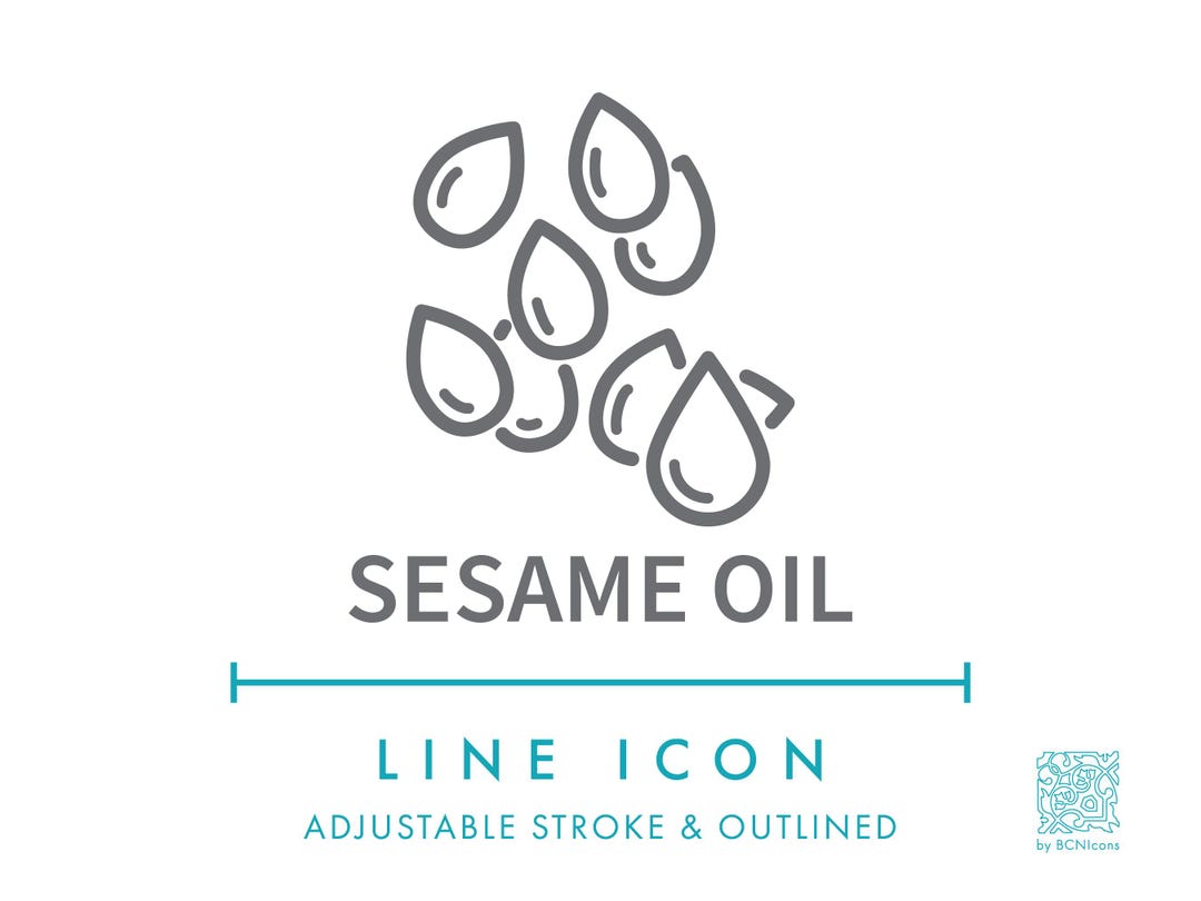 Sesame Oil Line Icon SVG, Plant Seed Oil Natural Food & Cosmetics ...