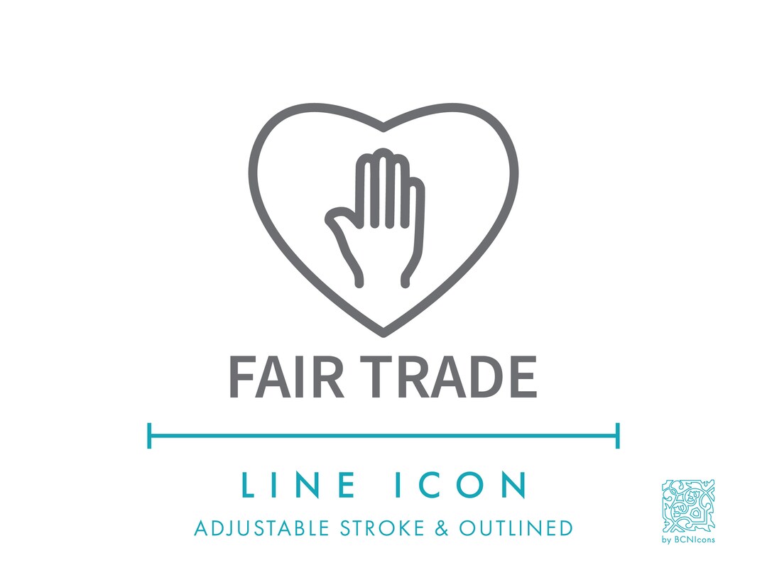 Fair Trade Sourced Line Icon SVG, Minimalist Eco Friendly Packaging ...