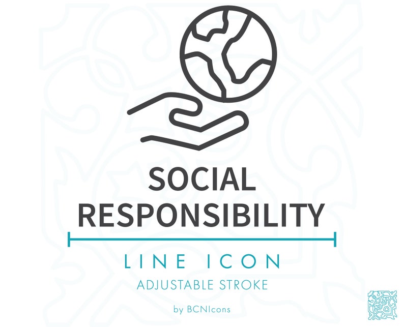 Social Responsibility Line Icon SVG Minimalist - Etsy