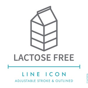 Lactose Free Line Icon SVG, Minimalist Food Allergens Free Symbol Icon ...