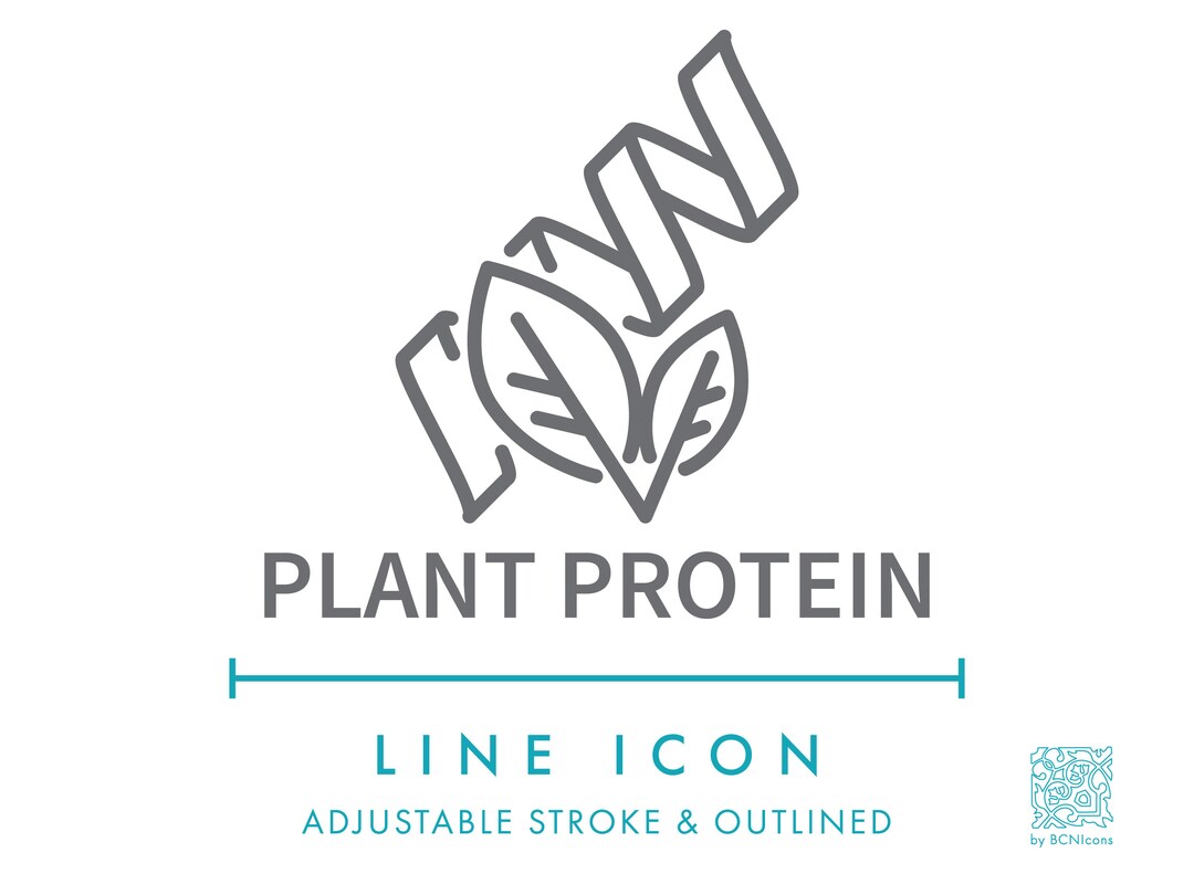 Plant Protein Line Icon SVG, Minimalist Vegan Protein Nutrition Food ...