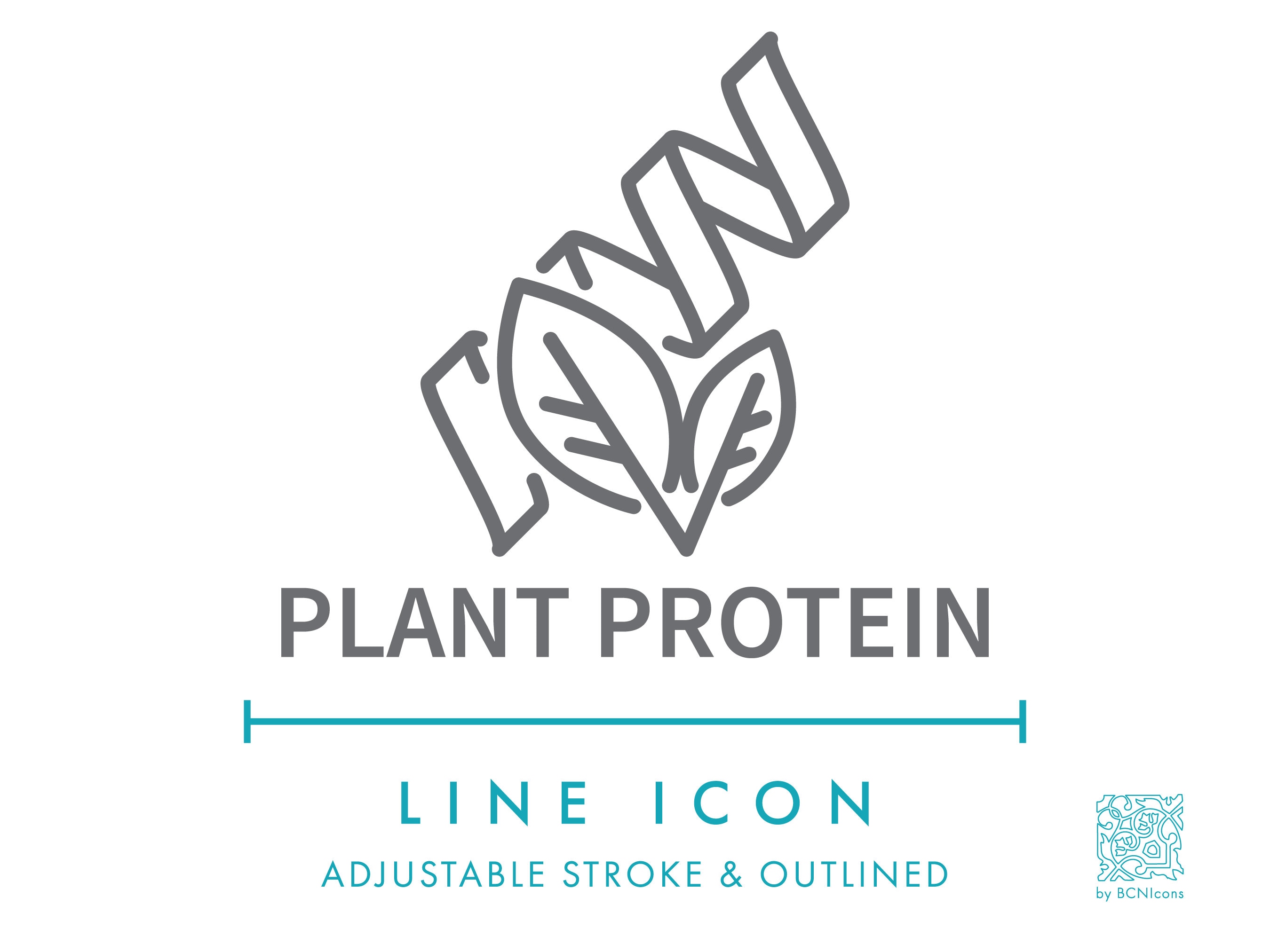 Plant Protein Line Icon SVG, Minimalist Vegan Protein Nutrition Food ...