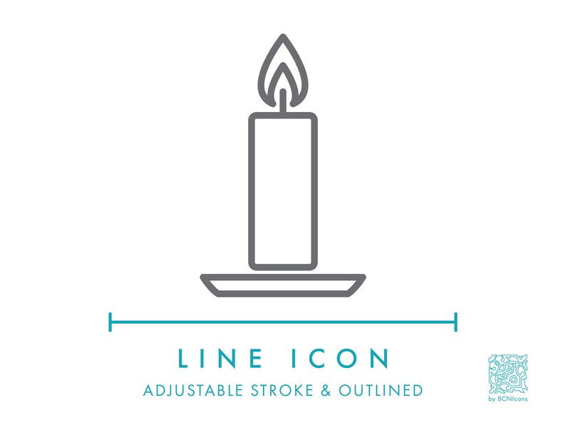 Taper Candle Line Icon SVG, Minimalist Classic Candle Packaging Clip ...