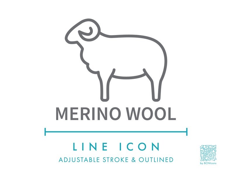 Merino Wool Textile Line Icon SVG, Minimalist Yarn Fiber Clipart PNG ...