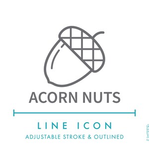 Acorn Nuts Line Icon SVG, Minimalist Nuts Ingredient Food & Cosmetics ...