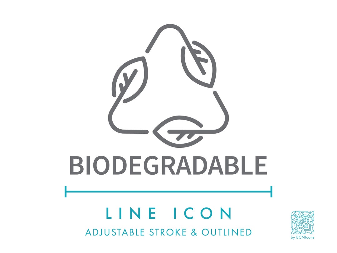 Biodegradable Line Icon SVG, Minimalist Eco Friendly Packaging Icon PNG ...