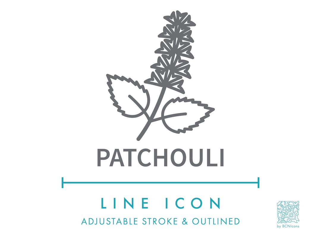 Patchouli Flower Fragrance Candle Making Line Icon SVG, Patchouli Scent ...