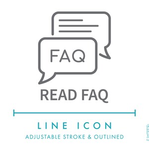 Read FAQ Ecommerce Line Icon SVG, Minimalist Online Store Faqs Icon ...