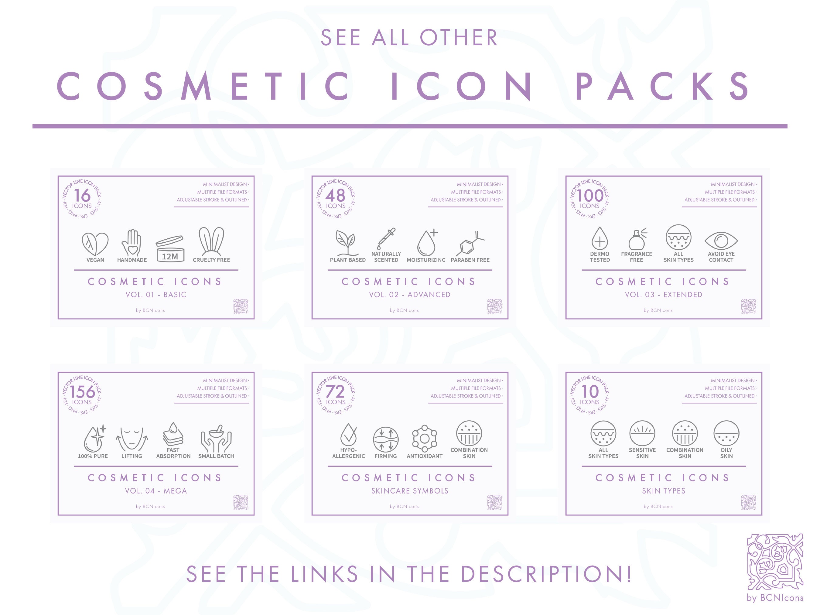 Cosmetics Packaging Symbols Vol. 01 BASIC PACK Line Icons - Etsy