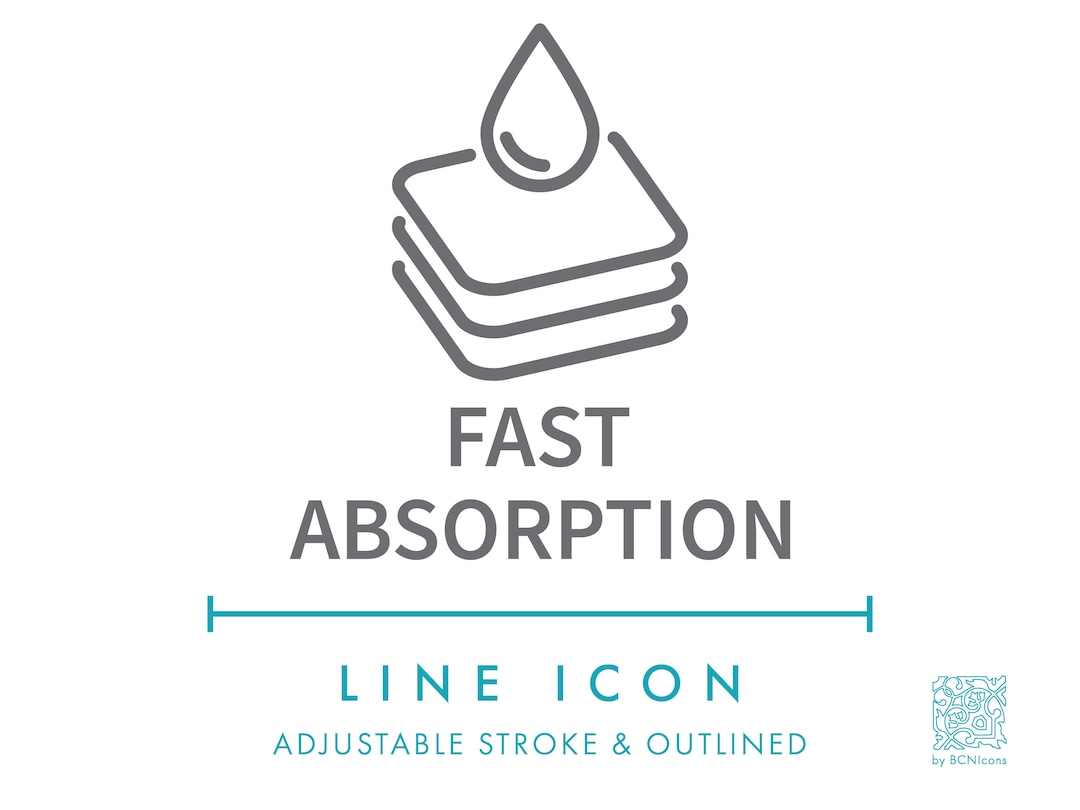 Fast Absorption Line Icon SVG, Minimalist Skincare Symbol Cosmetics ...