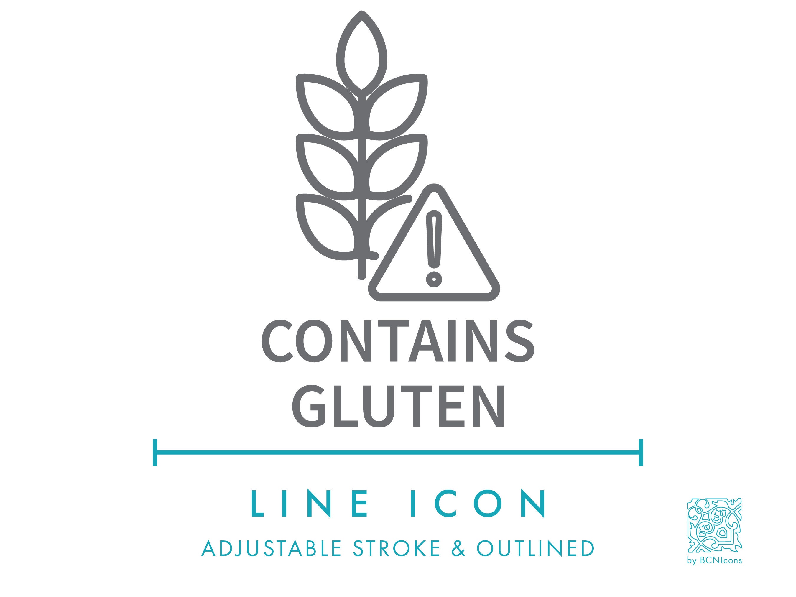 Contains Gluten Line Icon SVG Minimalist Allergy Warning Food - Etsy