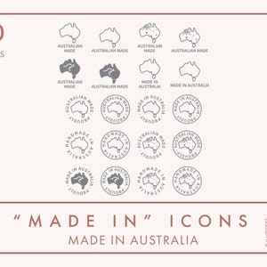 MADE IN AUSTRALIA Badge Line Icons Pack Svg Australian Made - Etsy